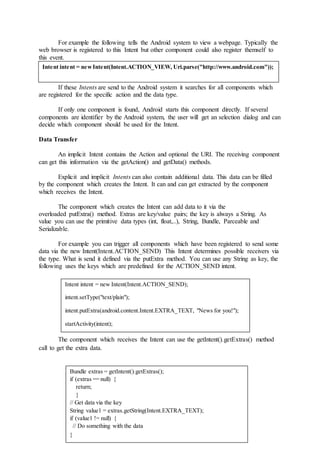 Android intents in android application-chapter7 | DOCX | Operating Systems | Computer Software ...