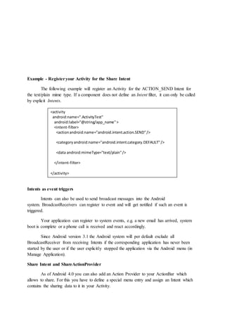 Android intents in android application-chapter7 | DOCX | Operating Systems | Computer Software ...