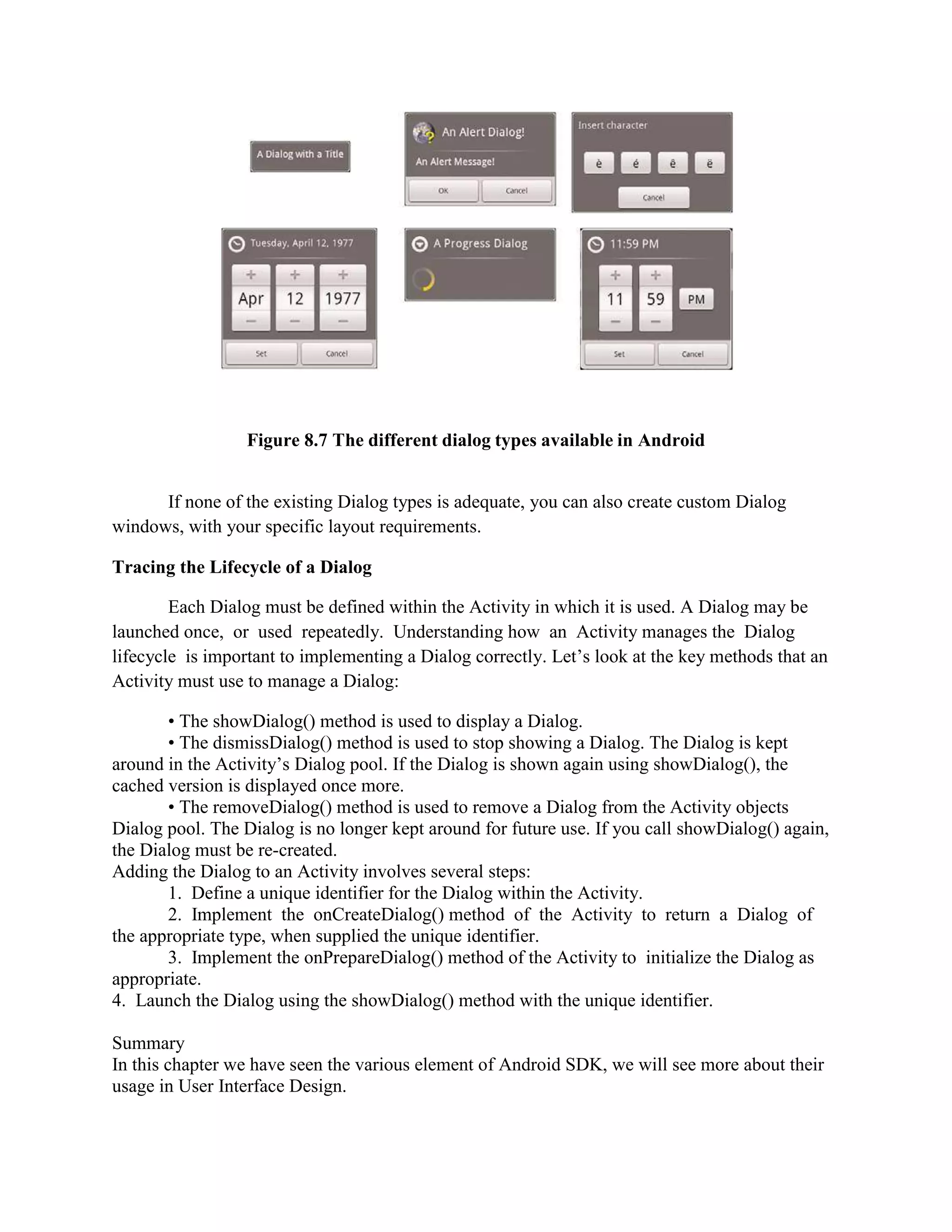 Android interface elements and controls-chapter8 | DOCX | Operating Systems | Computer Software ...