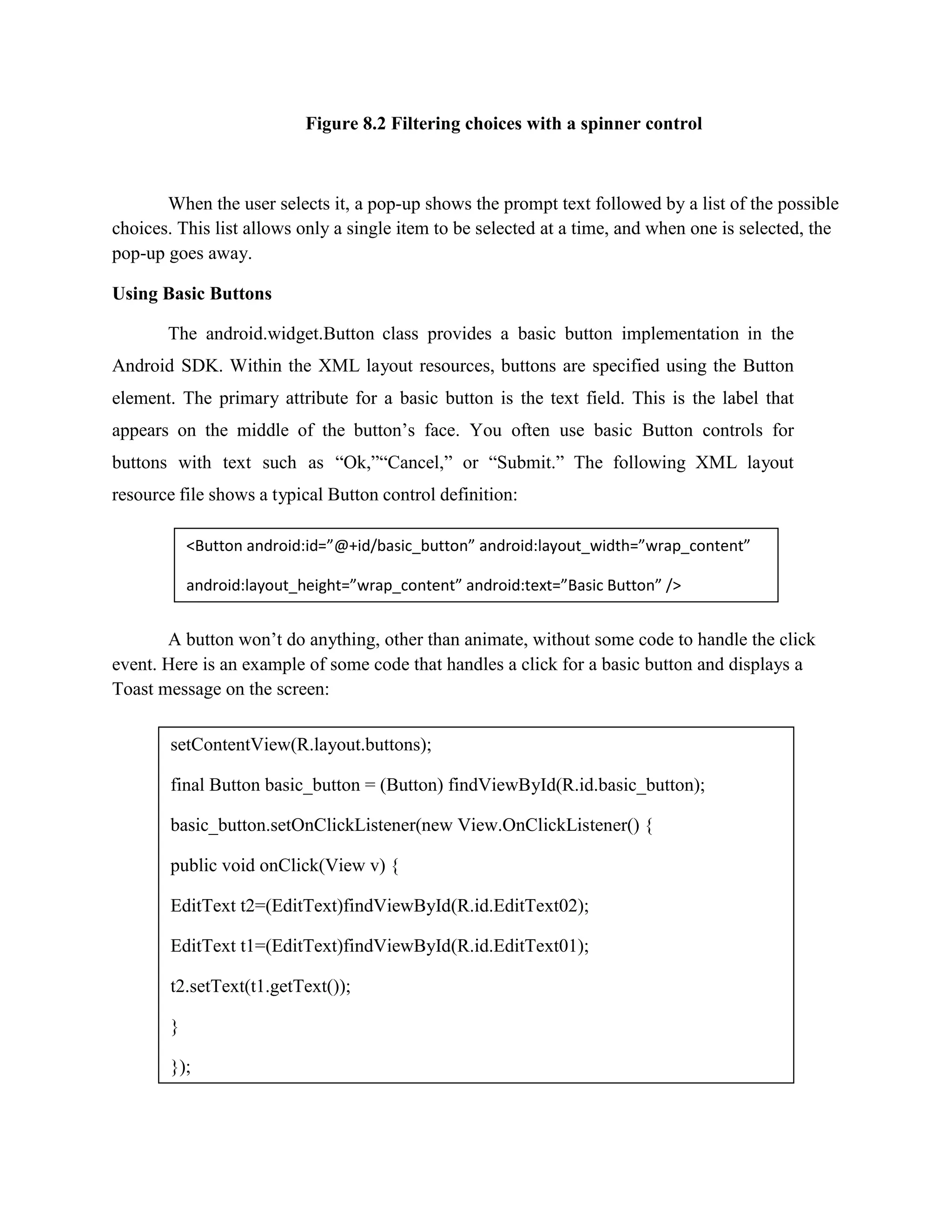 Android interface elements and controls-chapter8 | DOCX | Operating Systems | Computer Software ...