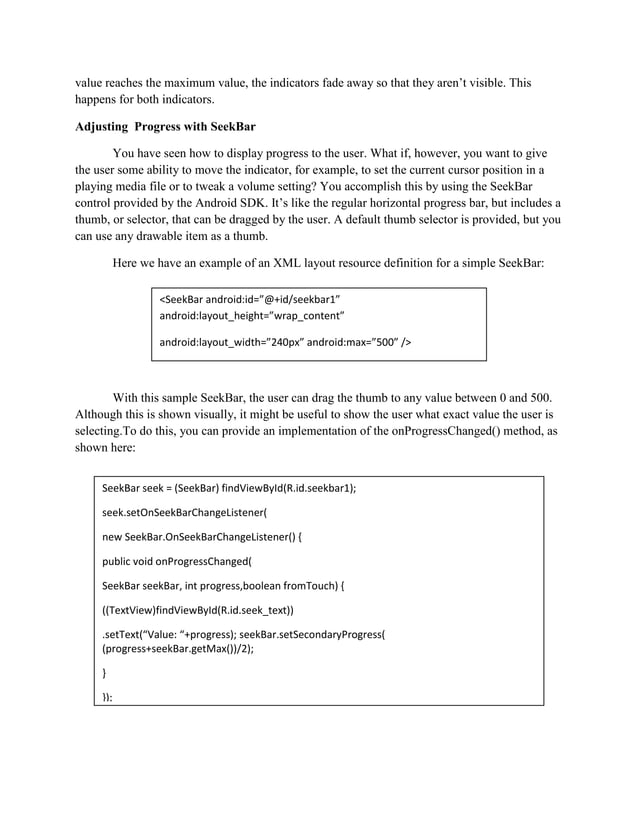 Android interface elements and controls-chapter8 | DOCX | Operating Systems | Computer Software ...
