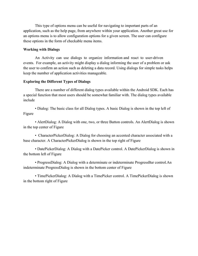 Android interface elements and controls-chapter8 | DOCX | Operating Systems | Computer Software ...