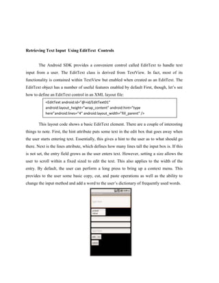 Android interface elements and controls-chapter8 | DOCX