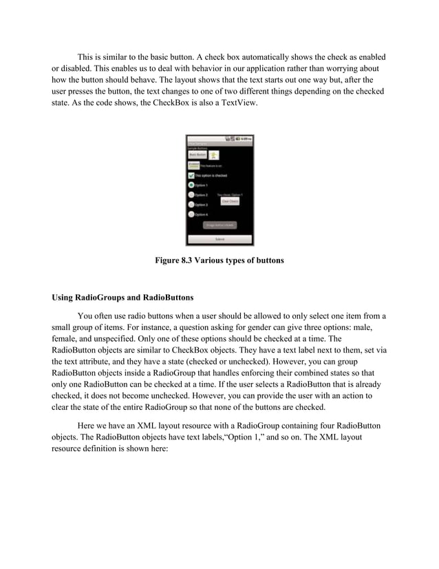 Android interface elements and controls-chapter8 | DOCX | Operating Systems | Computer Software ...