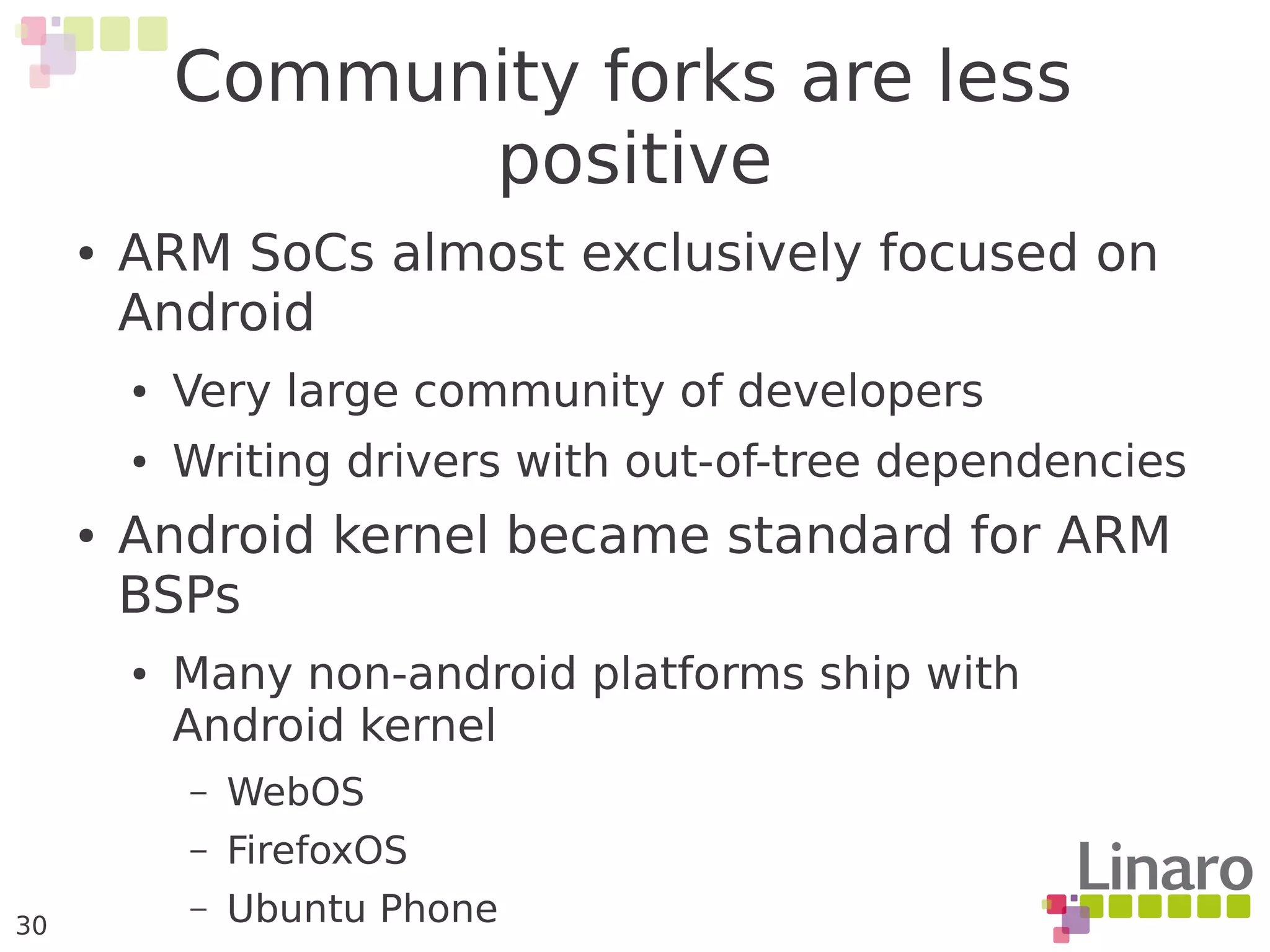 LCA13: Android Kernel Upstreaming: Overview & Status | PDF