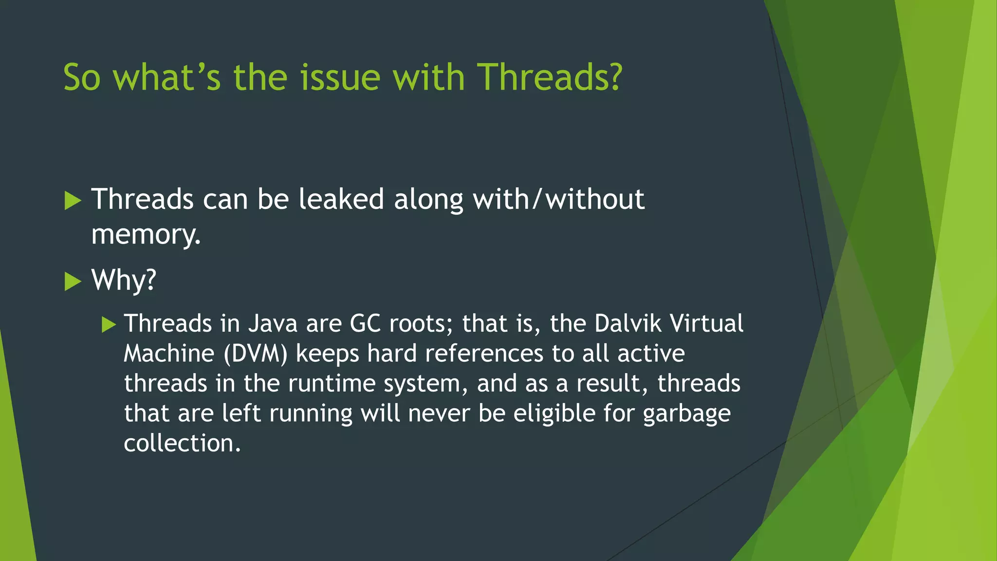 Android - Preventing common memory leaks | PPTX | Programming Languages | Computing