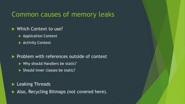 Android - Preventing common memory leaks | PPTX | Programming Languages ...