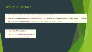 Android - Preventing common memory leaks | PPTX | Programming Languages | Computing
