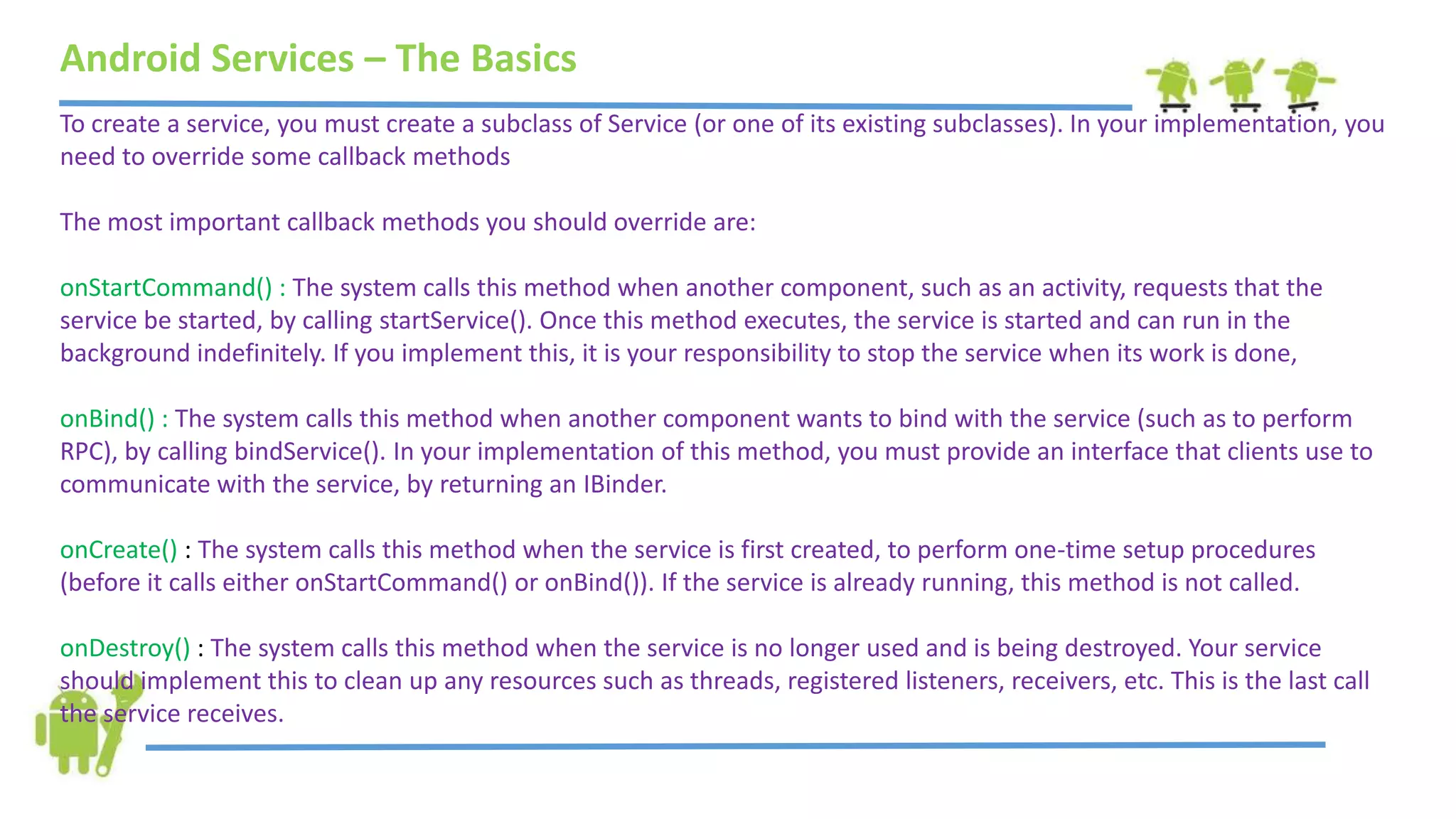 Android service, aidl - day 1 | PPT
