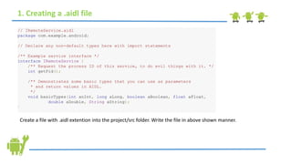 Android service, aidl - day 1 | PPTX