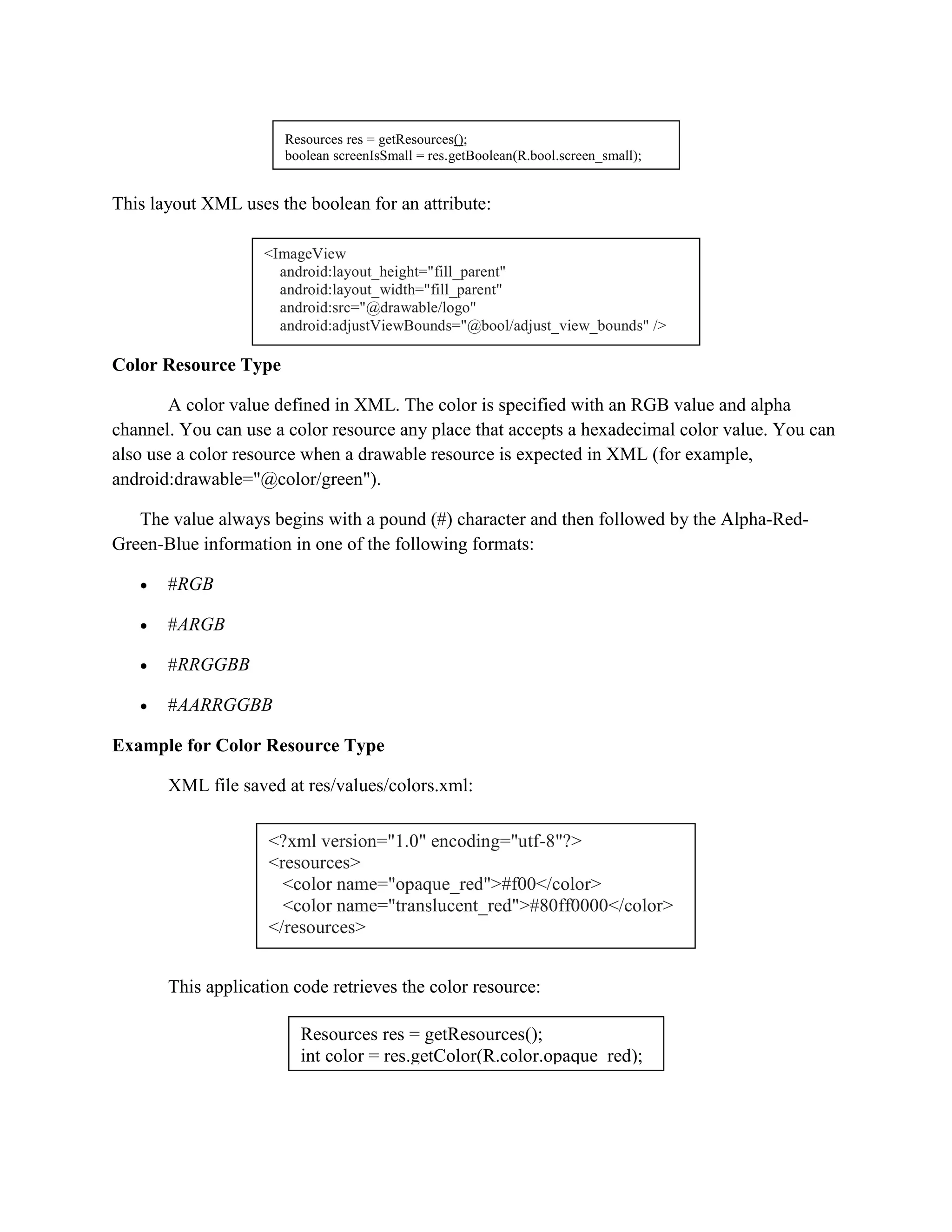 Android style resource and other resources types-chapter12 | PDF