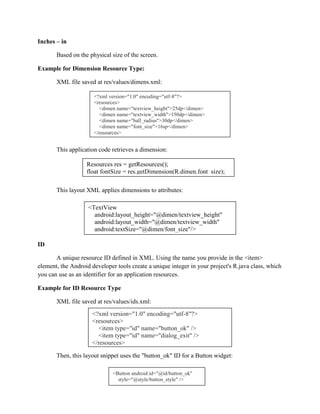 Android style resource and other resources types-chapter12 | PDF