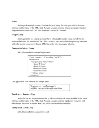 Android style resource and other resources types-chapter12 | PDF