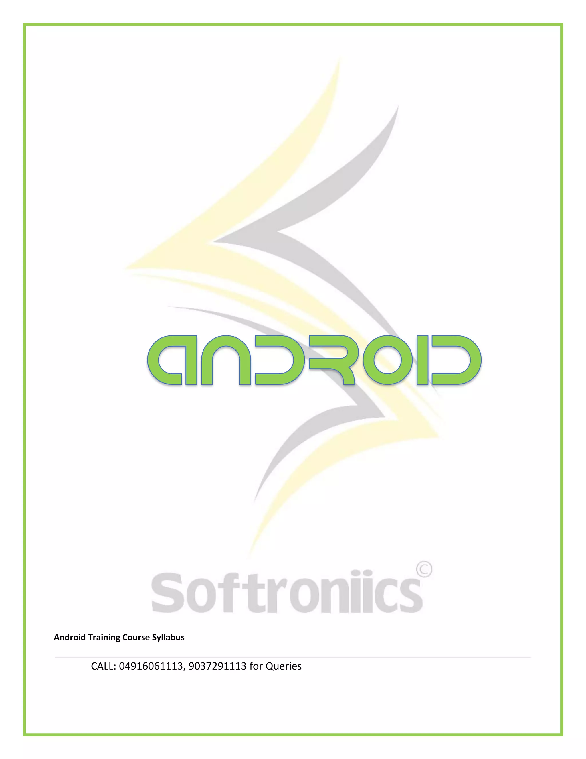 Android course syllabus 2017 | PDF