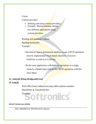 Android course syllabus 2017 | PDF