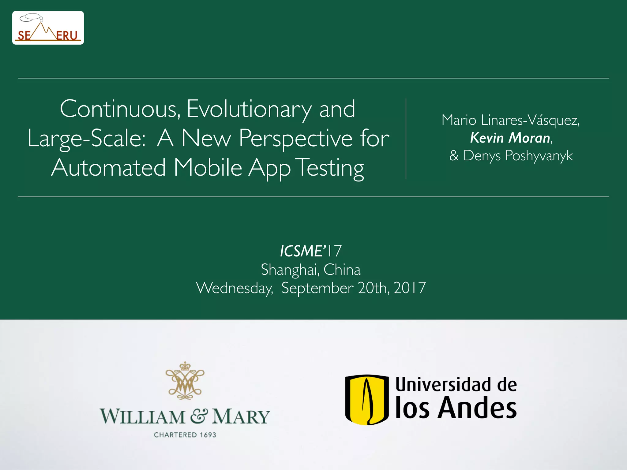Continuous, Evolutionary and Large-Scale: A New Perspective for ...