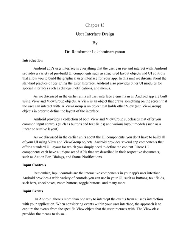 Android User Interface Design Chapter13 Docx