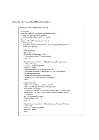 Android view animation in android-chapter18 | DOCX | Computer Animation | Computer Software and ...