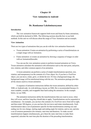 Android view animation in android-chapter18 | PDF