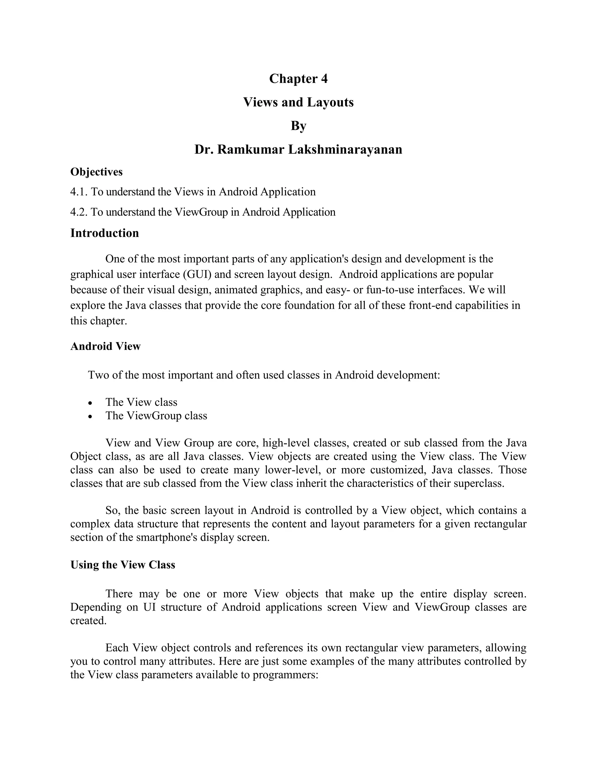 Android views and layouts-chapter4 | PDF