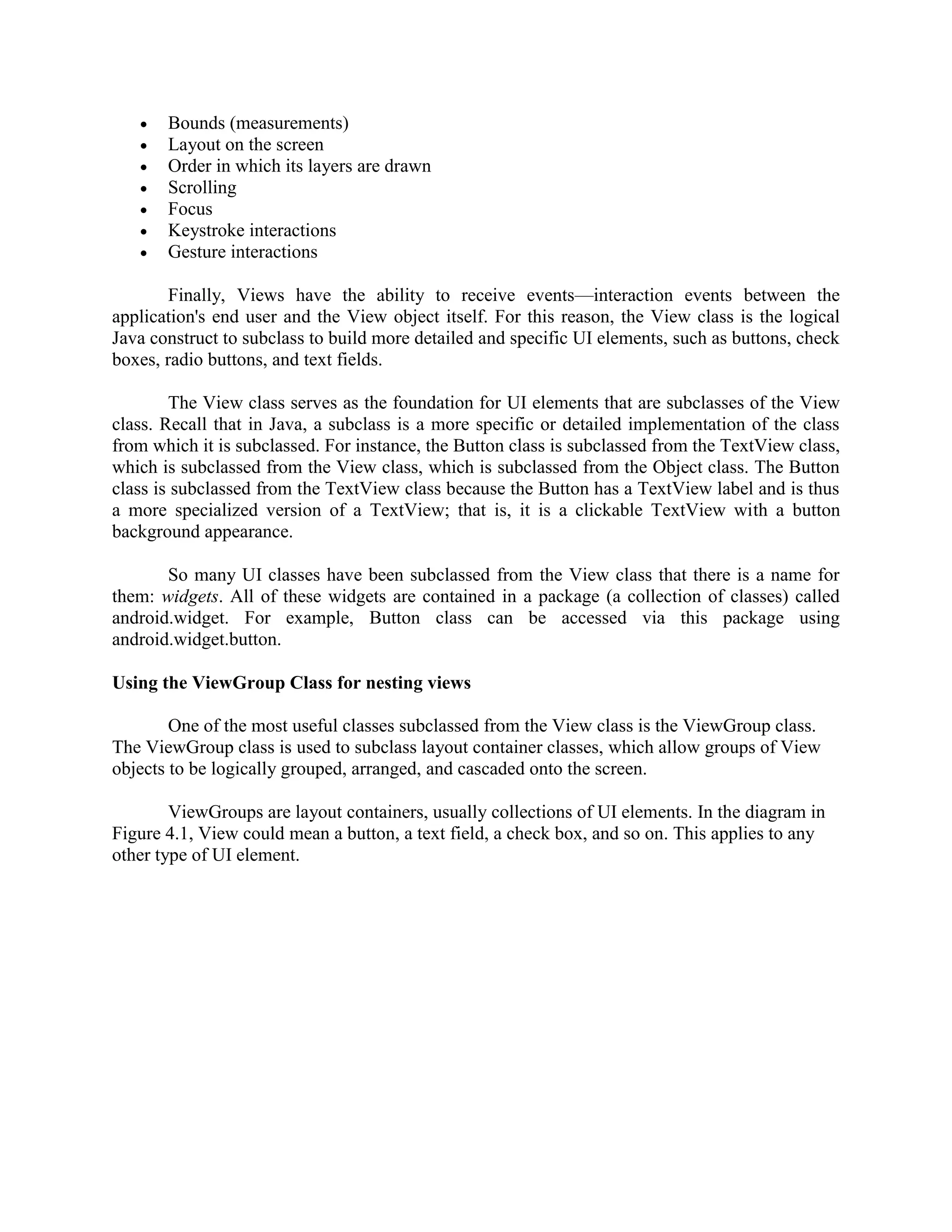 Android views and layouts-chapter4 | DOCX