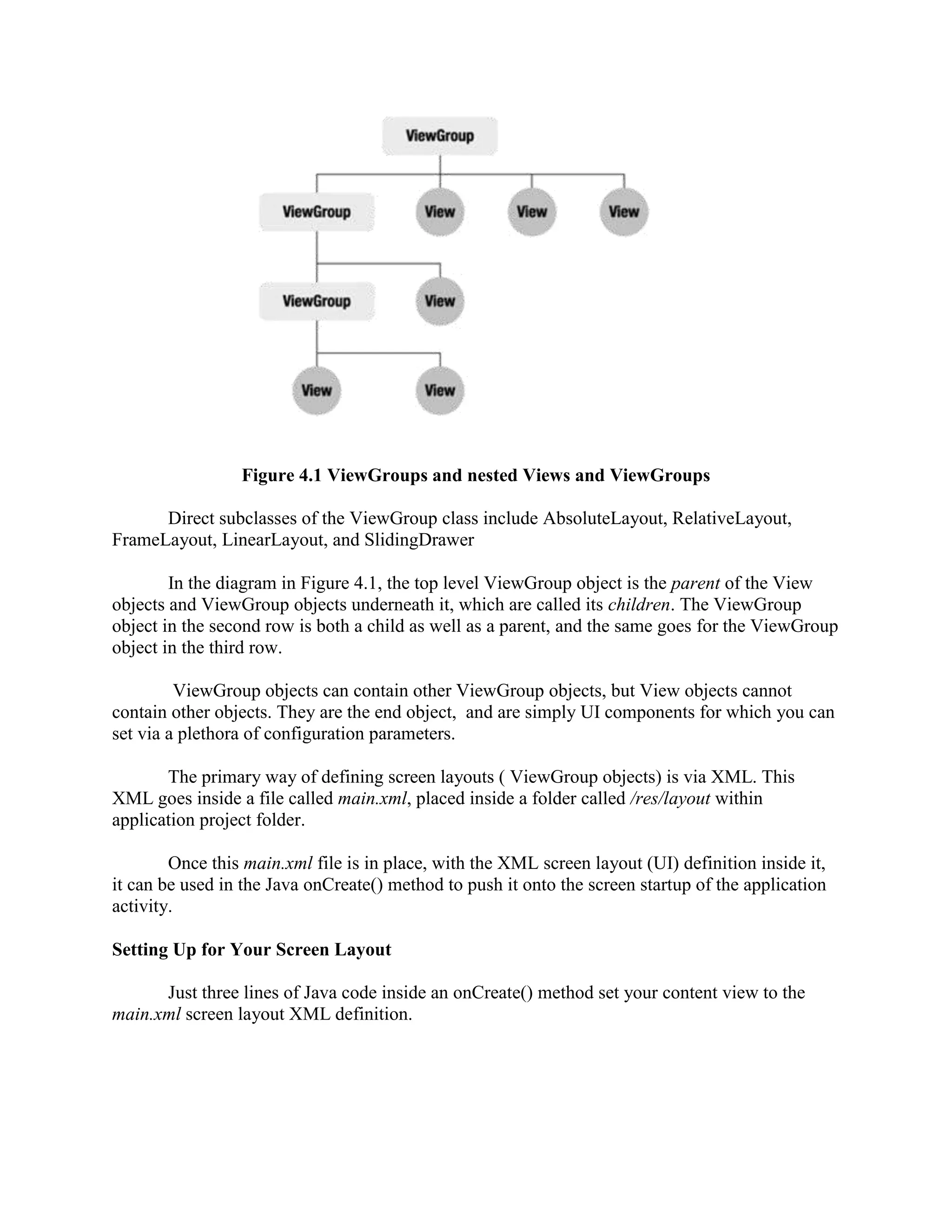 Android views and layouts-chapter4 | DOCX