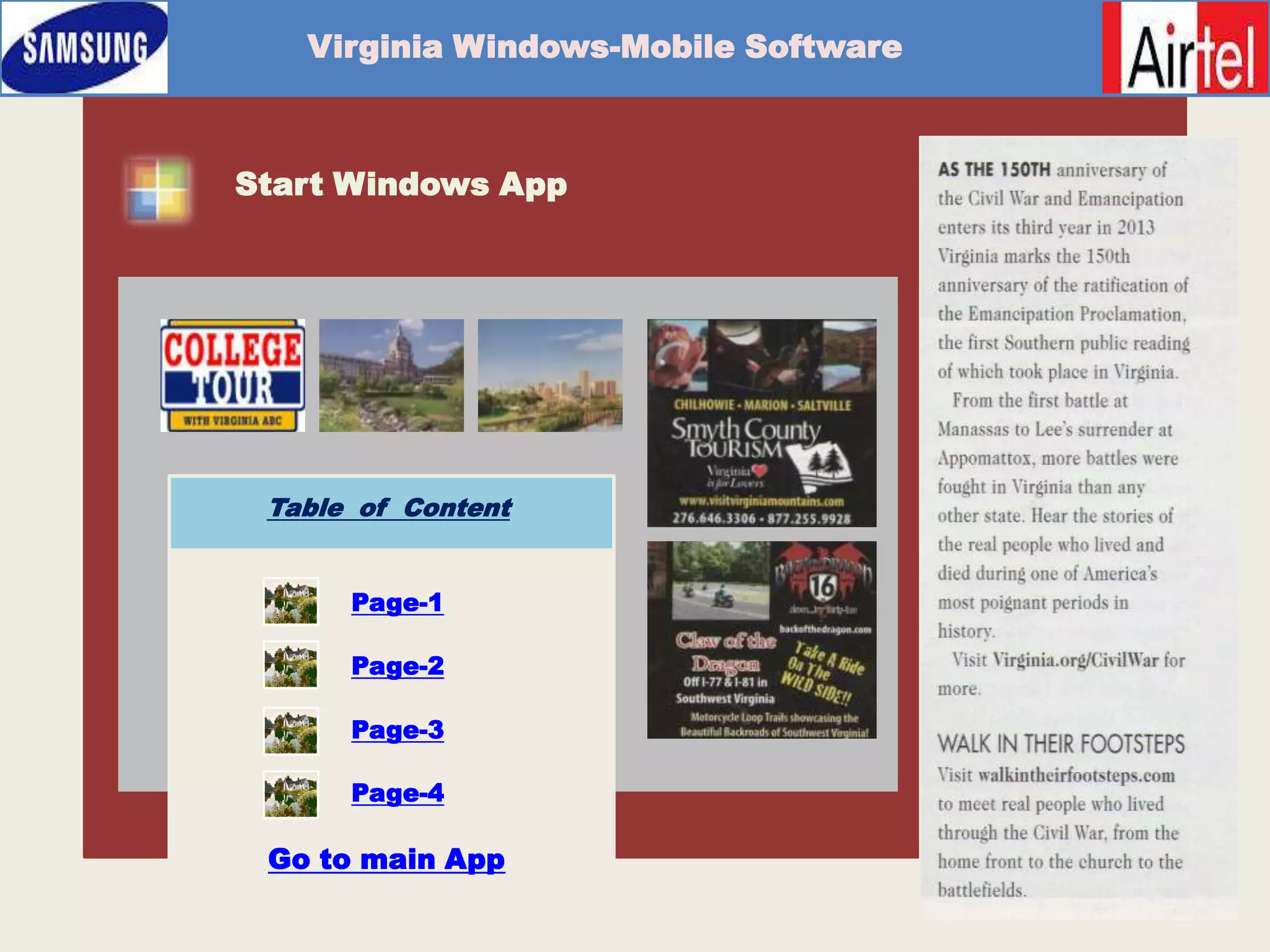 Android windows virginia app | PPT