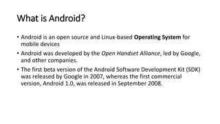 Basics of Android and Android development environment | PPT