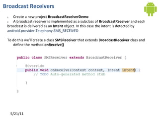 Day 6: Android BroadcastReceiver Component | PPT