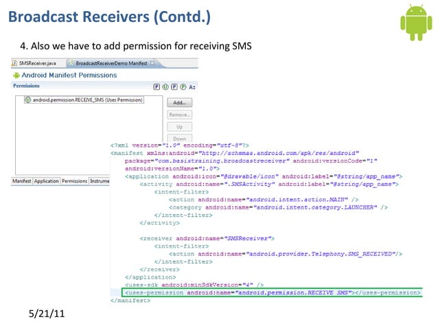 Day 6: Android BroadcastReceiver Component | PPT