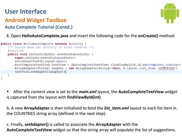 Android User Interface: Basic Form Widgets | PPT