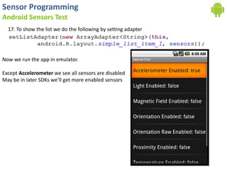 Android 1.8 sensor | PPT