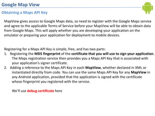 Android MapView and MapActivity | PPT