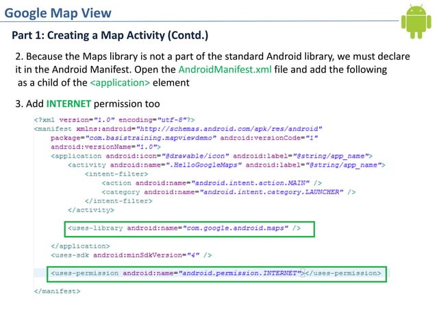 Android MapView and MapActivity | PPT