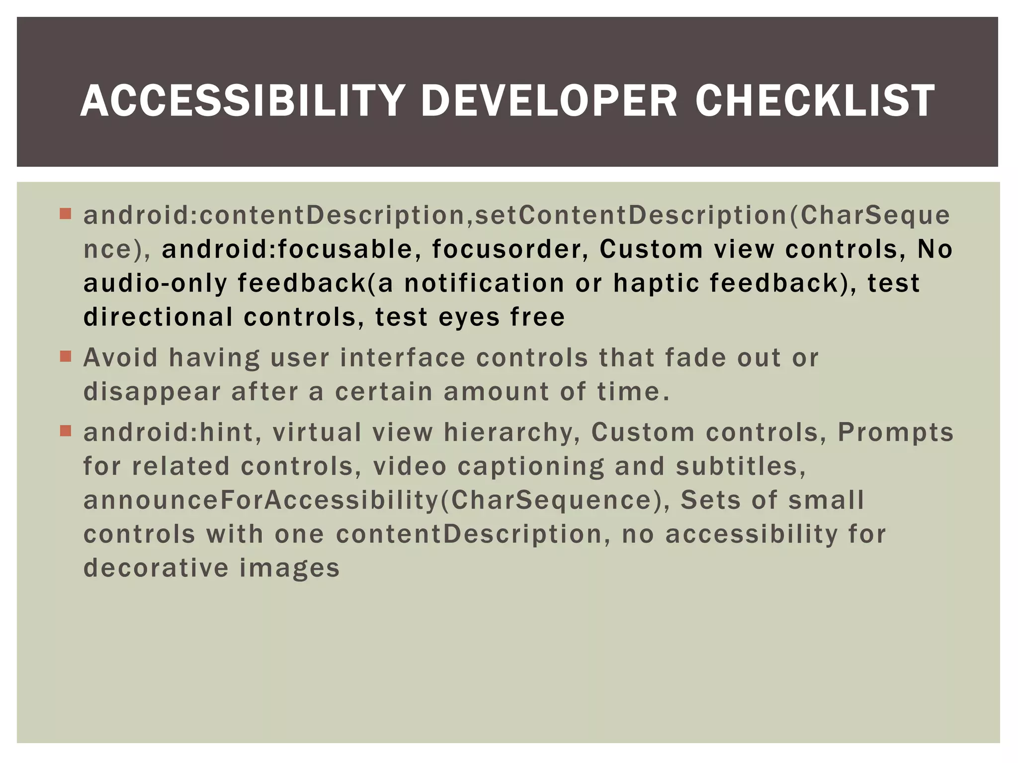 Android accessibility | PPTX