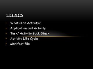 Android activity | PPT