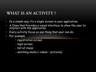 Android activity | PPT