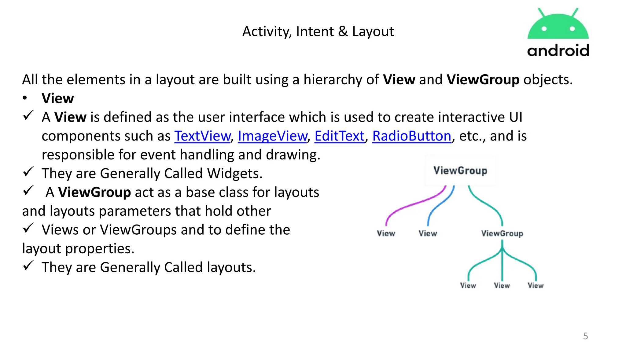 Android Introduction , Activity, Intent & Layout.pdf