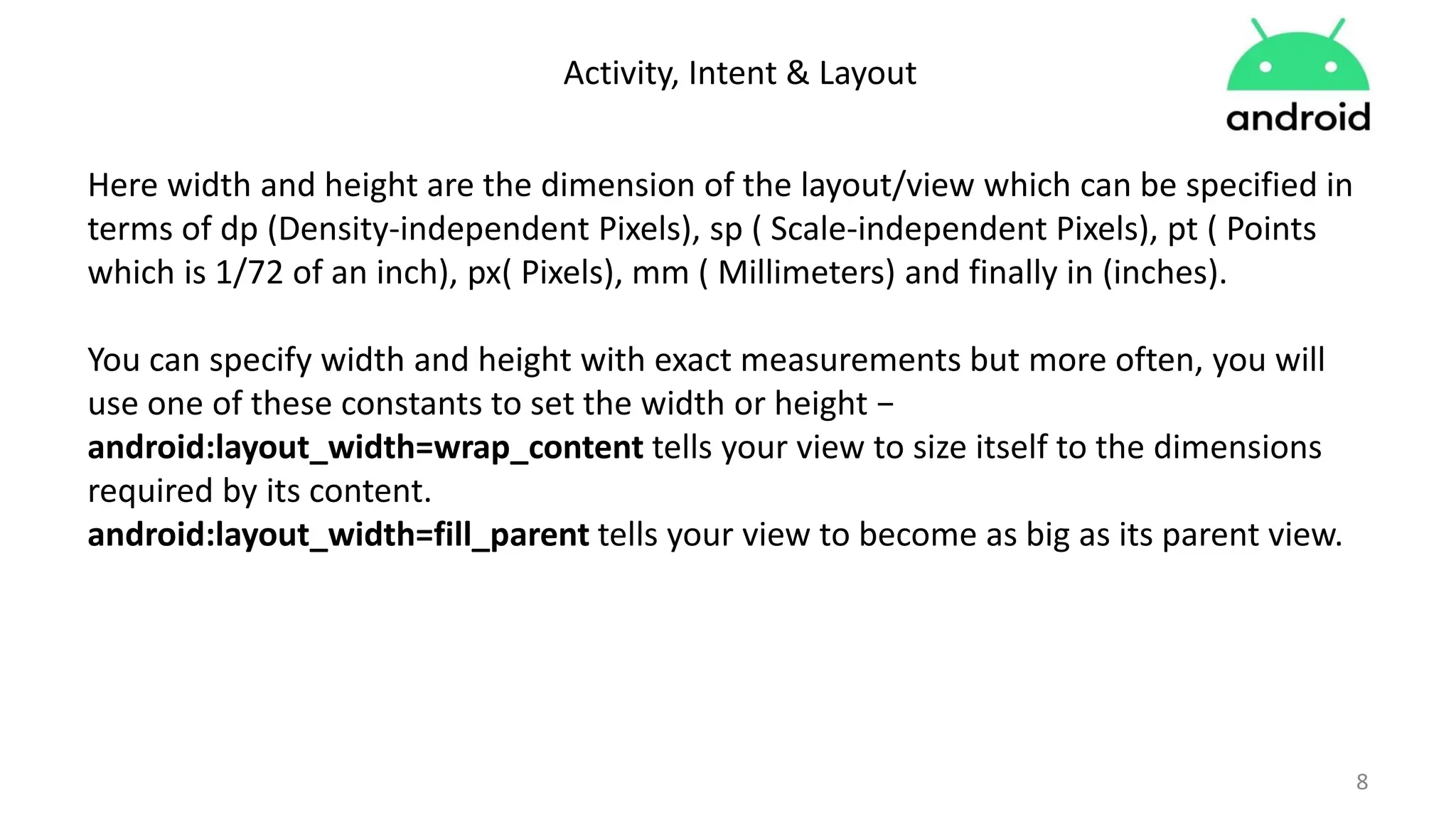 Android Introduction , Activity, Intent & Layout.pdf