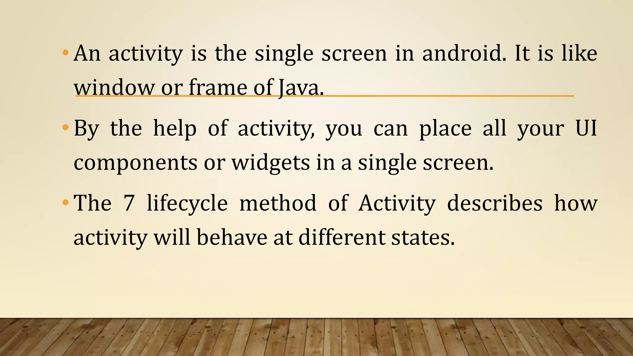 Android Activity Lifecycle Pptx Operating Systems Computer
