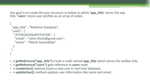 Android and firebase database | PPTX