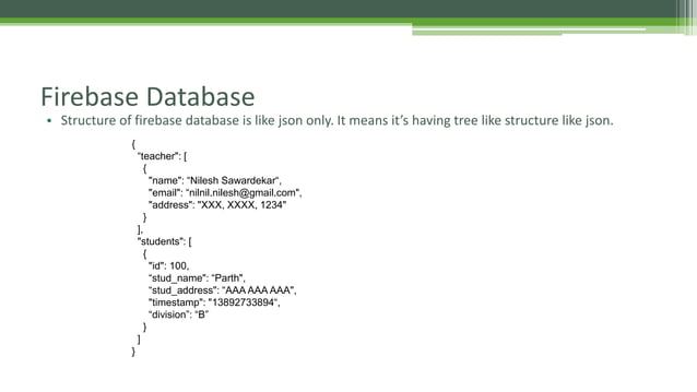 Android and firebase database | PPTX