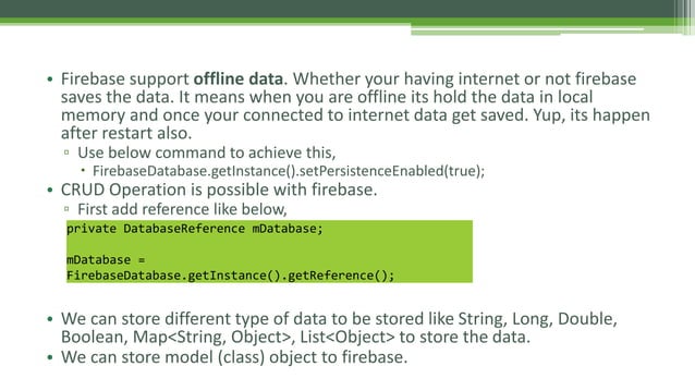 Android and firebase database | PPTX
