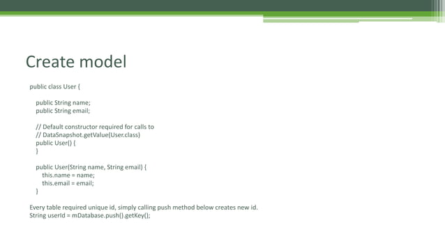 Android and firebase database | PPTX