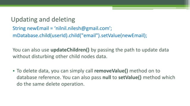 Android and firebase database | PPT