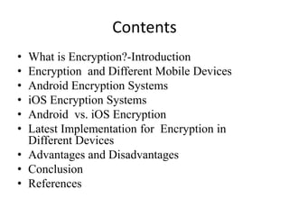 Android vs iOS encryption systems | PPT