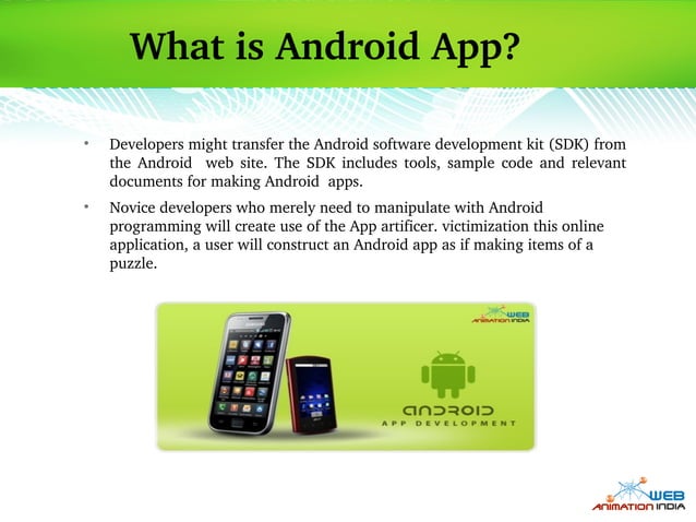 Custom Android App Development Web Animation India Ppt