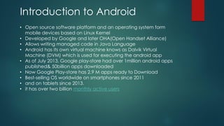 Android Application Development Presentation | PDF