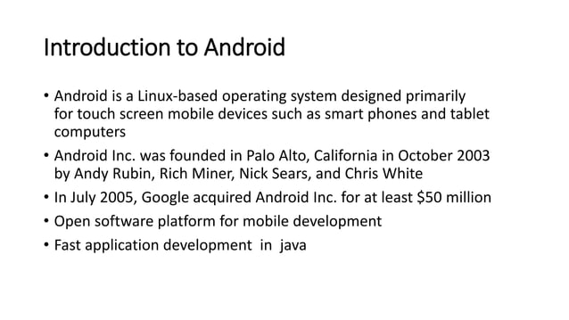 Android application development ppt | PPTX