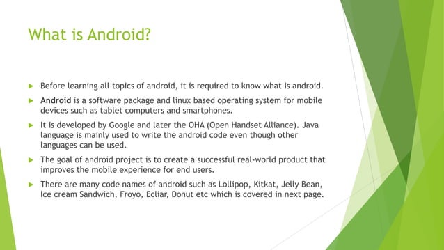 Android app development ppt | PPTX | Operating Systems | Computer Software and Applications